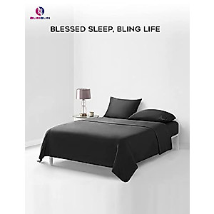 BB BLINBLIN Bamboo Soft and Breathable Duvet Cover for Weighted Blankets (60''x80'') - Black Print