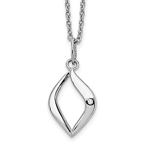 IceCarats 925 Sterling Silver 18 inch Diamond Chain Geometric Necklace