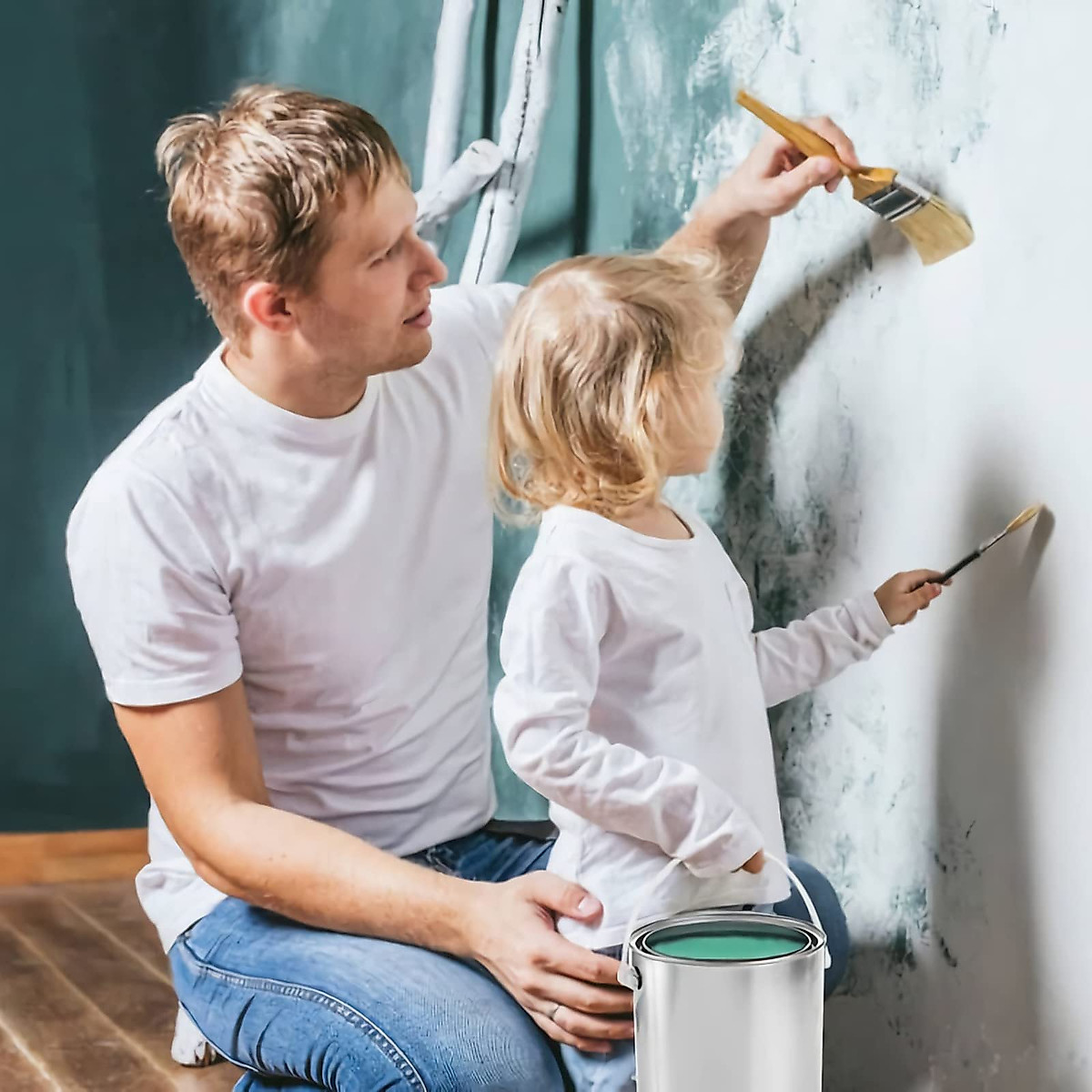 WUWEOT 2 Pack Empty Paint Can, 1 Gallon Metal Unlined Paint Bucket, Paint Pails Paint Jars with Lid and Carry Handle