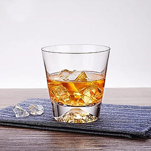 Mountain Whiskey Glasses Old Fashioned Glasses Handicraft Edo for Drinking Bourbon,Scotch,Cocktails or Tea,Whiskey Rocks Glasses in Gift Box, Set of 2