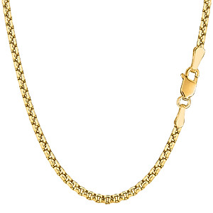 Jewelry Affairs 14k Yellow Real Gold Filled Round Box Chain Necklace, 3.4mm, 22"
