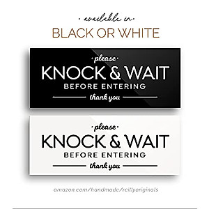Reilly Originals 2x5 Inch Knock and Wait Before Entering Sign ~ Ready to Stick ~ Premium, Durable