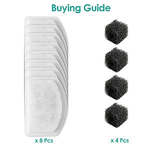 12 Pack Replacement Filters ZeePet 100oz/3L Stainless Steel D60/3L Pet Water Fountain