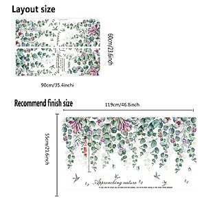 Prabahdak Green Leaves Wall Stickers Flowers Vine Wall Decal Stickers DIY Removable Quotes Floral Wall Decor for Living Room Bedroom Kitchen Playroom Nursery Room Decoration