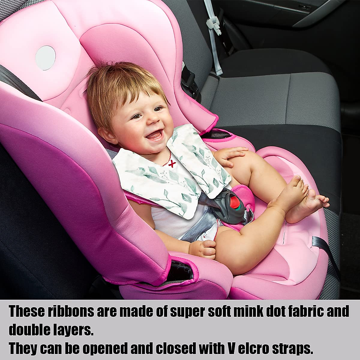 DILIMI Head Support for Car Seat, Head Support and Strap Covers, Carseat Head and Neck Protection (Leaf)