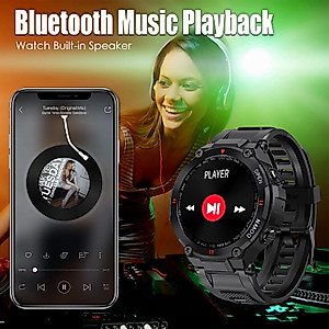 Smart Watch for Men Outdoor Waterproof Military Tactical Sports Watch Fitness Tracker Watch with Heart Rate Monitor Pedometer Sleep Tracker Compatible with iPhone Samsung NO Bluetooth Calling