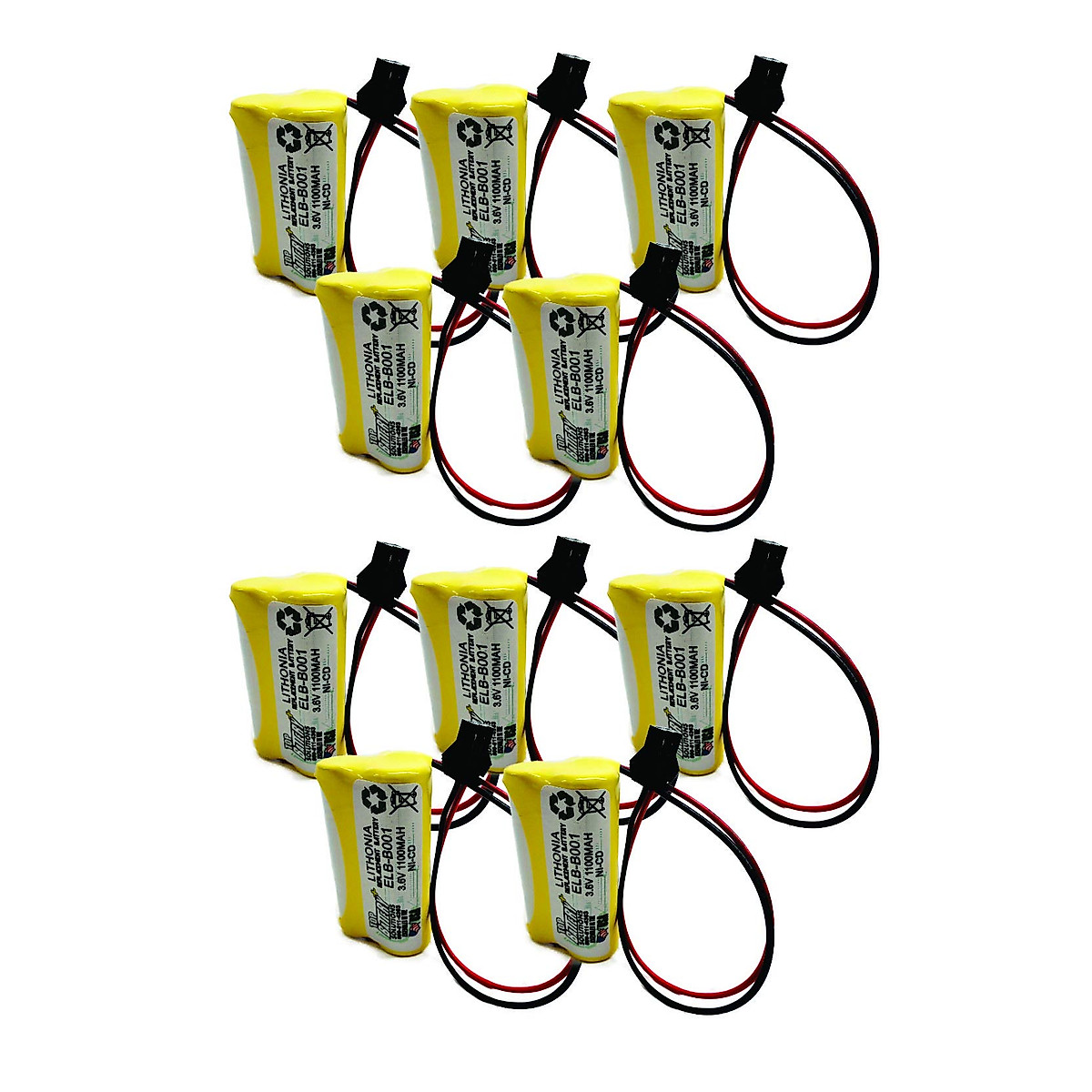 10PC Lithonia ELB-B001,ELBB001 Replacement Emergency Light Battery