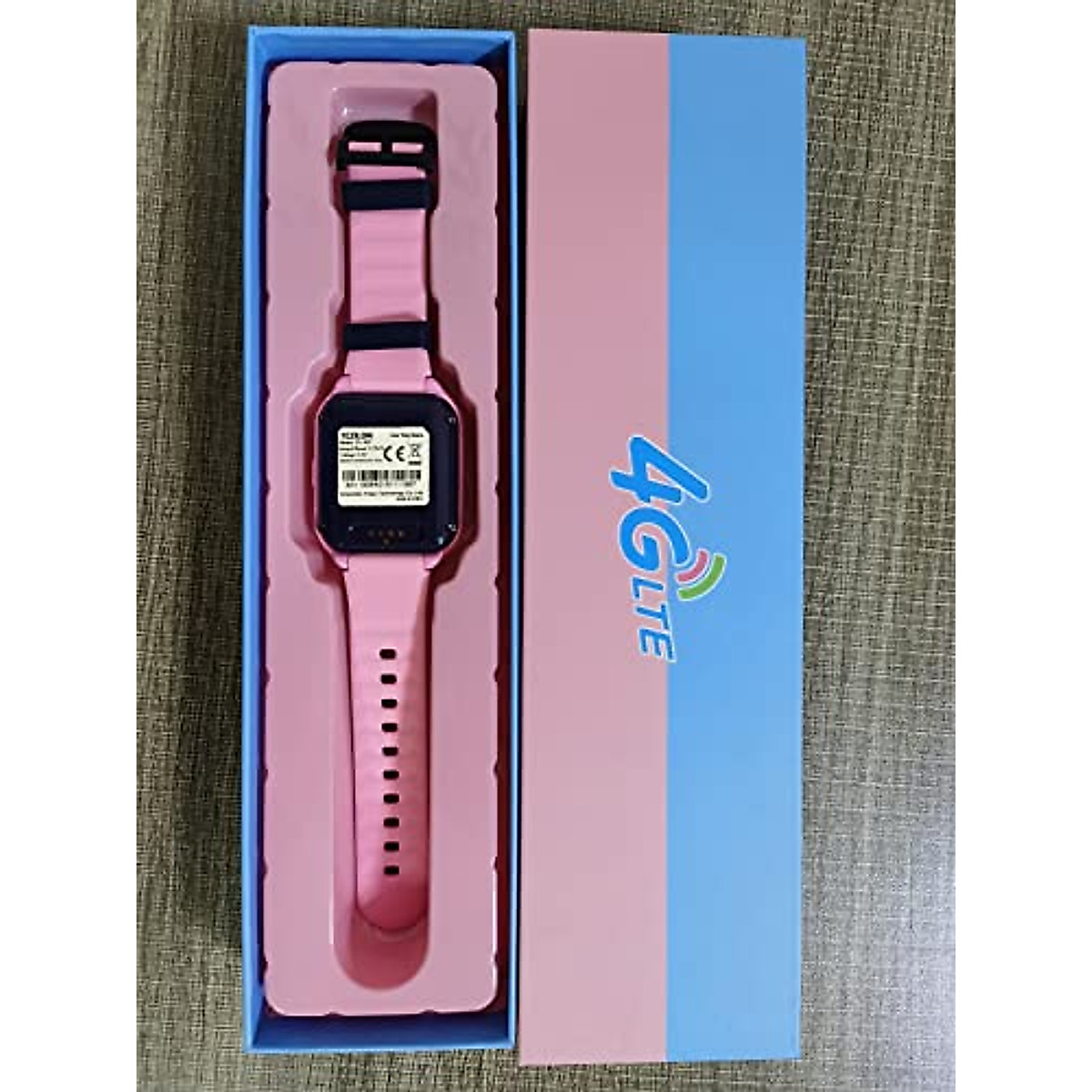 TEZILON 4G Kids GPS Smart Watch Waterproof Video Phone Call Real-time Tracking Smart Watch Camera SOS Emergency Alarm Touch Screen Pedometer Anti-Lost GPS Tracker Watch for Boys Girls Gift(Pink)