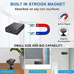 Rettru Smallest Spy Camera,Hidden Camera,HD1080P Wireless WiFi Cameras for Home Security Camera with Night Vision,AI Human Motion Detection,Cloud Storage,Remote Viewing for Security iOS Android APP