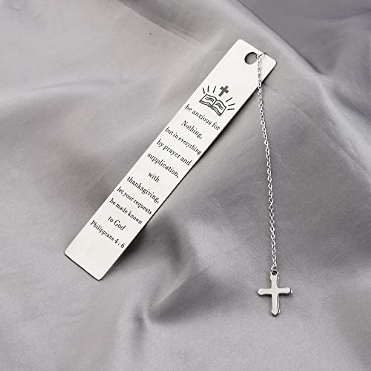 Gzrlyf Be Anxious for Nothing Bookmark Philippians 4:6 Bookmark Metal Bible Verse Bookmarks Christian Gifts for Book Lover (Philippians 4: 6 Bookmark)