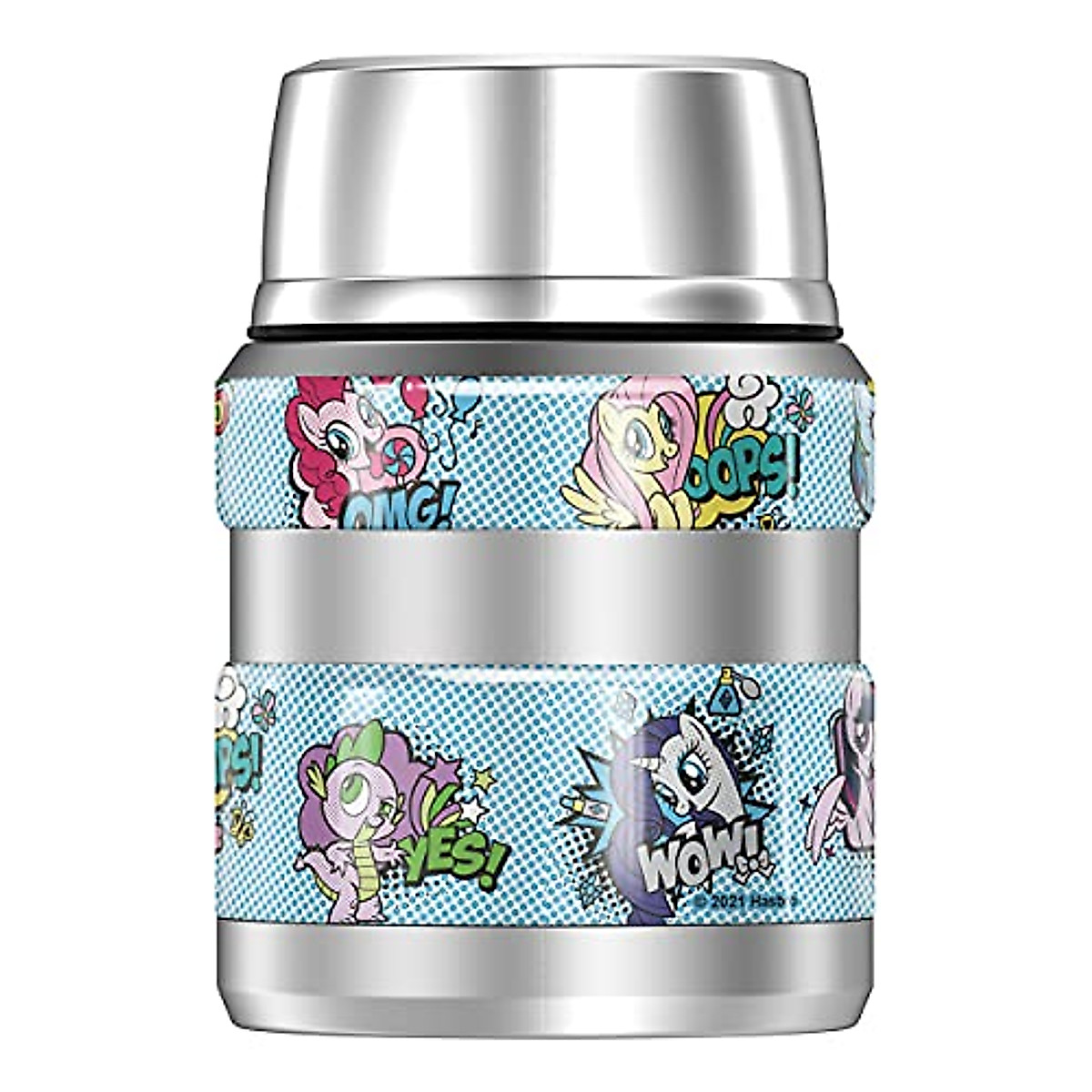 THERMOS My Little Pony Tv Pony Comic STAINLESS KING Stainless Steel Food Jar with Folding Spoon, Vacuum insulated & Double Wall, 16oz