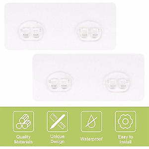 20Pcs Transparent Corner Shower Caddy Adhesive Replacement Hook, No Drilling Strong Transparent Adhesive for Shower Caddy, Bathroom Storage Shelves, Wall Mount Sticker Strips Pads,Shower Accessories