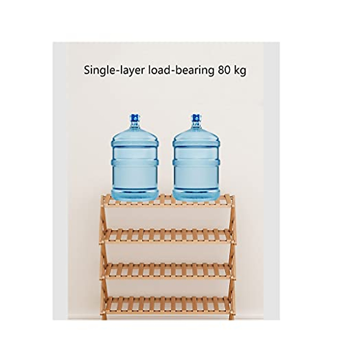 QIFFIY Six Layer Bamboo Shoe Rack Installation Free Simple Folding Solid Wood Shoe Cabinet Entrance Shoe Shelf(Natural Bamboo)