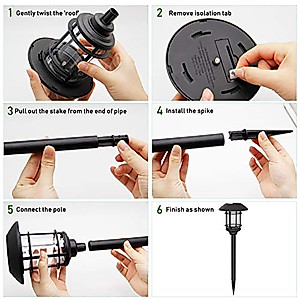 MAGGIFT 6 Lumen Solar Powered Pathway Lights, 6 Pack Outdoor Landscape Lights, Waterproof Solar Garden Lights for Lawn, Patio, Yard, Walkway, Deck, Driveway, Warm White