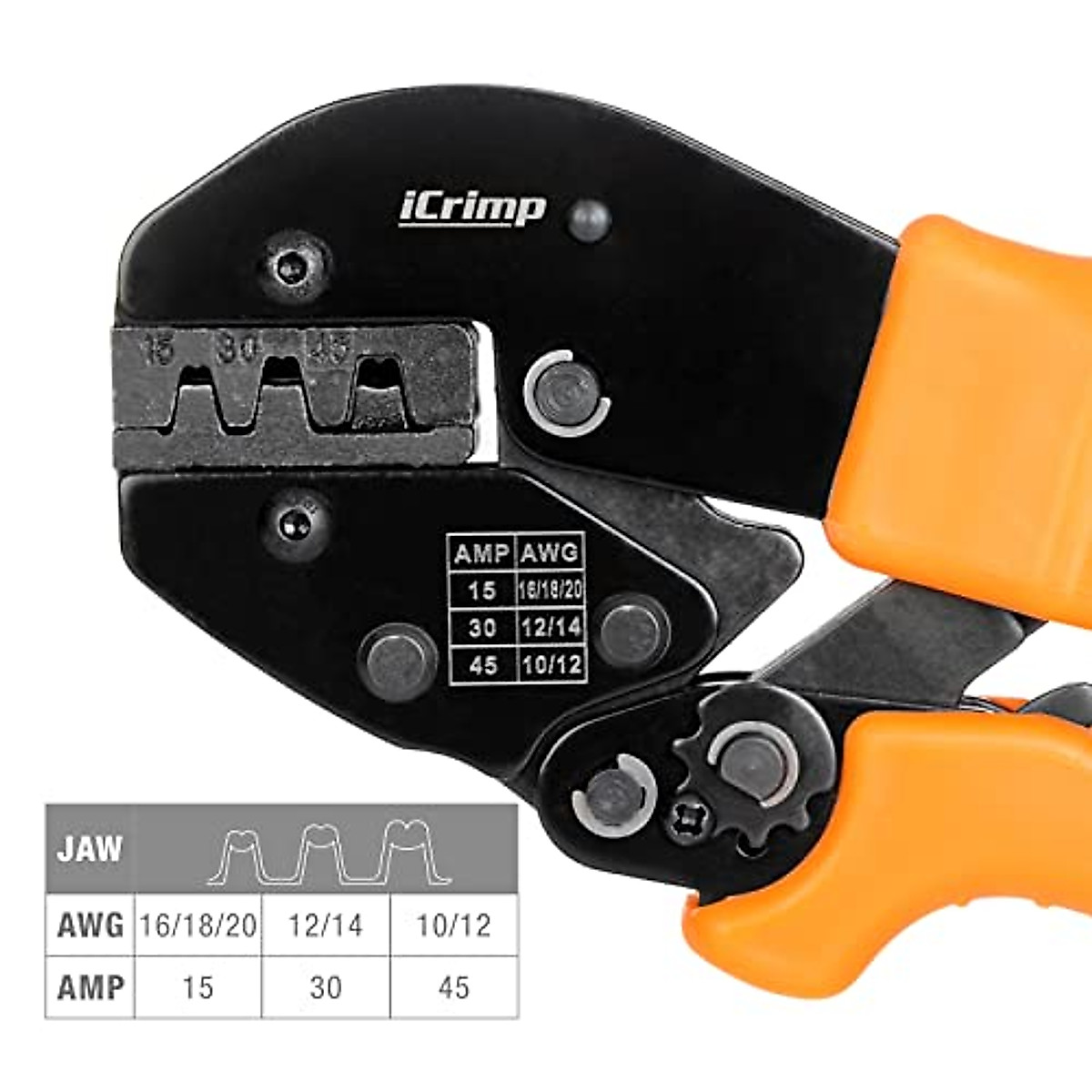 iCrimp Wire Crimping Tool for 15, 30 and 45 Amp Contacts DC Power Connector Modular Power Connector Kit