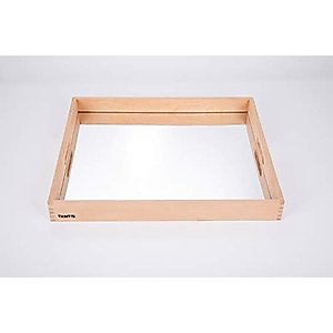 TickiT Wooden Mirror Tray - Explore Reflection, Symmetry and Patterns - for All Ages - Add Reflection to Any Sensory Activity Station