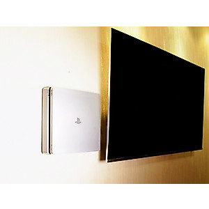 ViMount Wall Mount Metal Holder Compatible with PlayStation 4 PS4 Slim Version in White Color