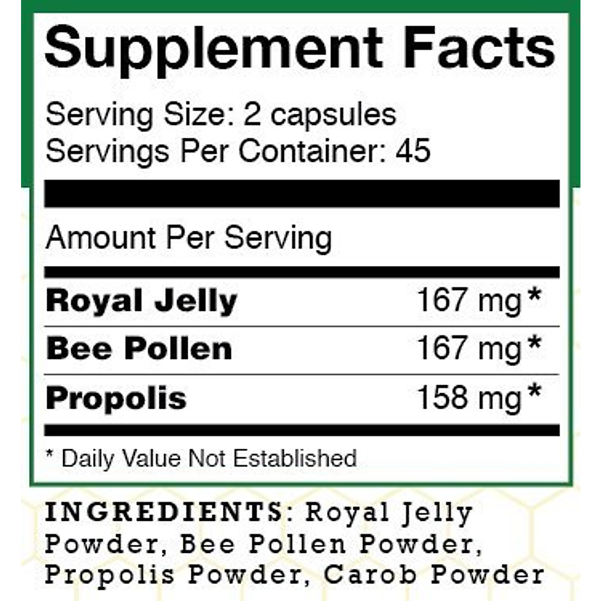Stakich 500 mg Capsules (Royal Jelly, Bee Pollen, Propolis Capsules 500 mg (90 Count))