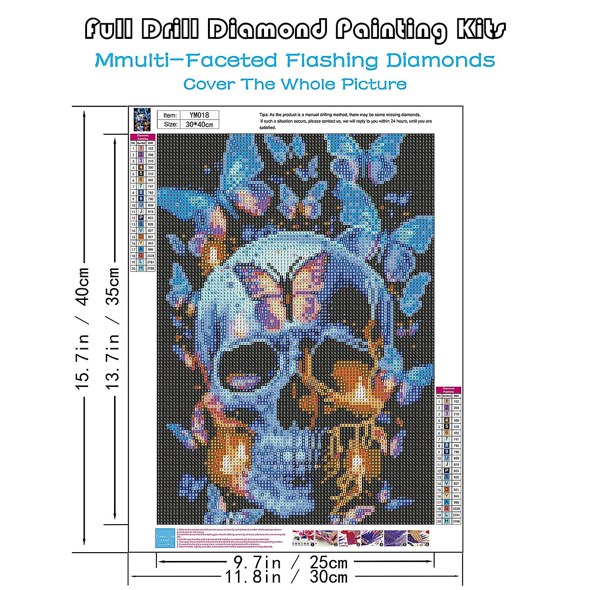 KINPLUB Skull Butterfly Diamond Painting Kits for Adults, 5D Horror Diamond Art Kits, DIY Paint with Diamonds Kit, Full Drill Round Diamond Dots for Halloween Home Wall Decor 12 x 16 Inch