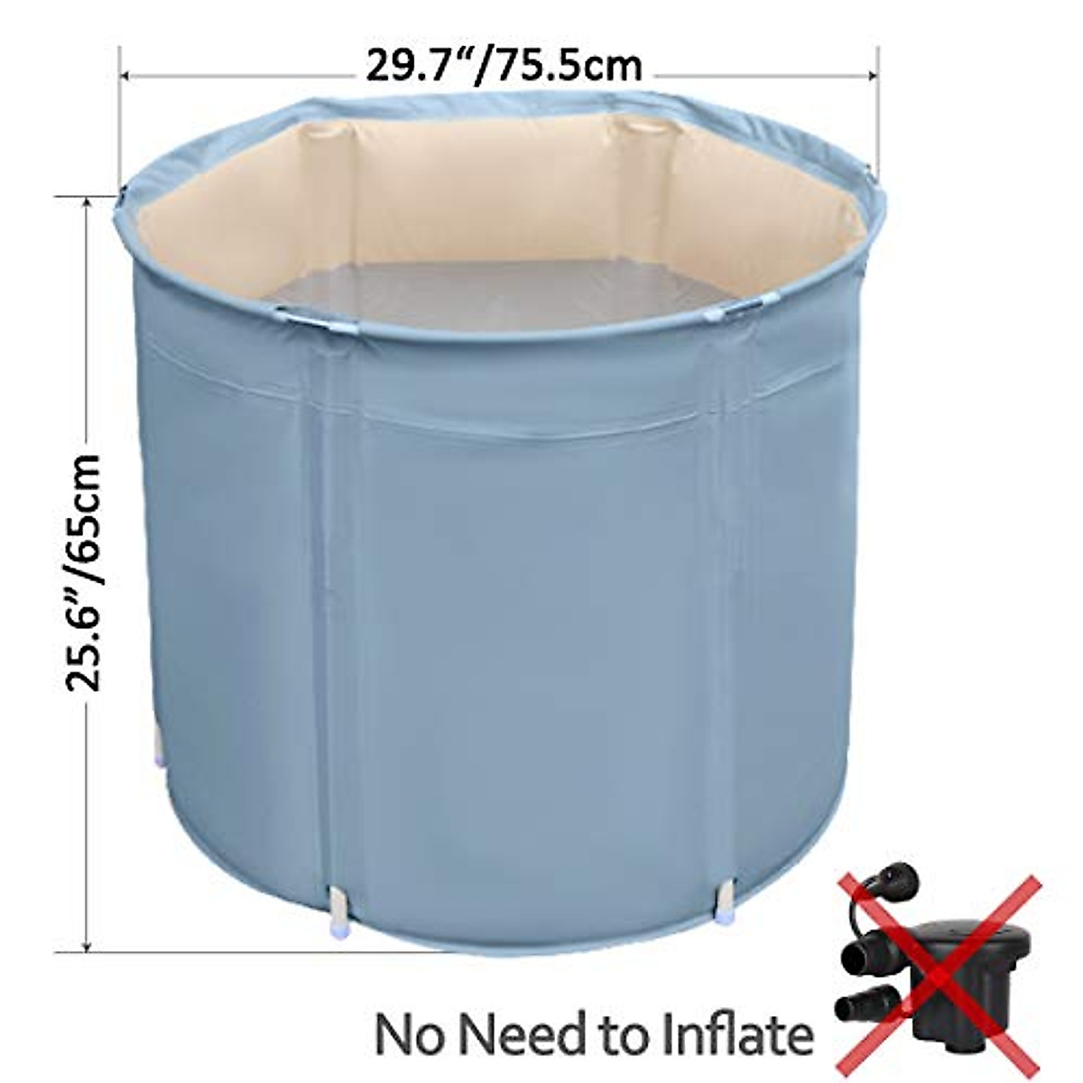 Portable Foldable Bathtub, Separate Family Bathroom SPA Tub, Soaking Standing Bath Tub for Shower Stall, Efficient maintenance of temperature, Ideal for Hot bath ice bath