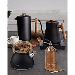 POLIVIAR Tea Kettle, Black Ti Stovetop Tea Kettle 2.7 Quart , Audible Whistling Teapot, Food Grade Stainless Steel for Anti-Rust and Anti Hot Handle, Suitable for All Heat Sources (JX2018-WB20)