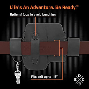 1791 EDC Pouch, Leather EDC Pocket Organizer for Belts fits Multitool, Knife, Keys and Small Flashlight - Compatible with Full Size Leatherman, Gerber, SOG Multitools - Black