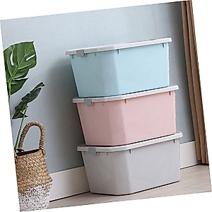 STOBAZA Box Clothes Multi- with Size Sundries Blue L Shoes Kitchen Latching Handles File Holder Case Organizer Laundry Baskets Container Display Home Pull Lid Toys Containers Stackable