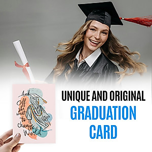 Graduation Card for Her - High School College Graduation Cards 2024 for Women - Masters Degree Congratulations Cards for Girls - Proud of You Card for Daughter, Granddaughter, Sister, Niece - And Off