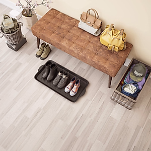 Matace 100 Percent Rubber Boot Tray for Entryway - Water Resistant Shoe Trays- Natural Rubber Mats for Shoes, Boots, Pets - Indoor and Outdoor Use, 27.95"x 15.74", Black