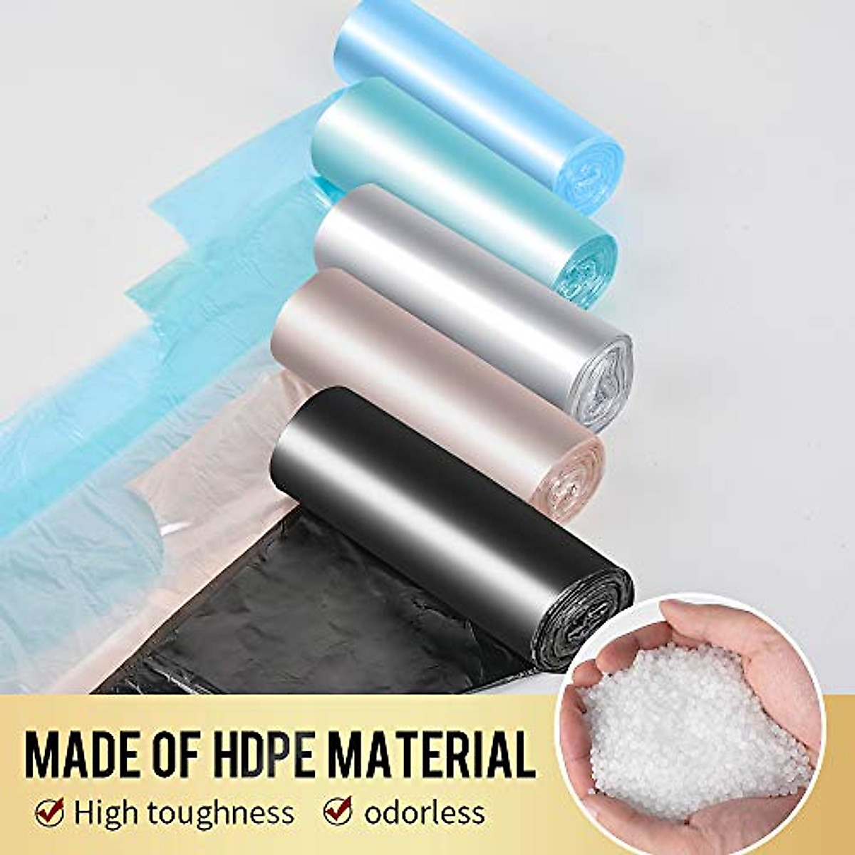 Trash Bags, 4 Gallons 100 Counts Small Garbage Bags for Office, Kitchen,Bedroom Waste Bin, 15 Liters Strong Rubbish Bags,Wastebasket Bags…