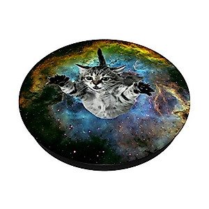 Cat Space funny Pets Kitten lovers Gift PopSockets PopGrip: Swappable Grip for Phones & Tablets
