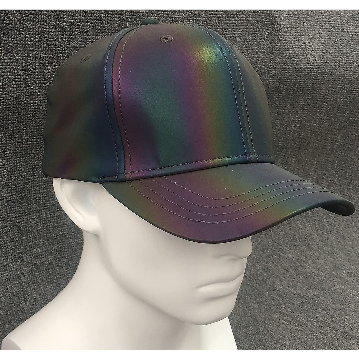 LZLRUN Rainbow Reflective Caps Men Fluorescent Hat Glow in The Dark