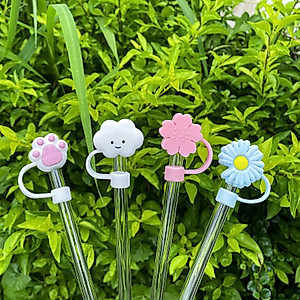 CYUHPYE Straw Cover for Stanley 40 oz, 4PCS Silicone Straw Toppers Straw Covers Cap for Stanley Cup 30 oz Adventure Quencher Tumbler