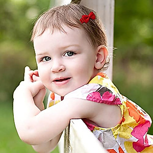 Baby Hair Clips Bows for Girls Mini Fully Lined Baby Bows Grosgrain Ribbon 1.2" Tiny Hair Bows Clips for Baby Girls Infant Fine Hair 40PCS (20Colors in Pairs)