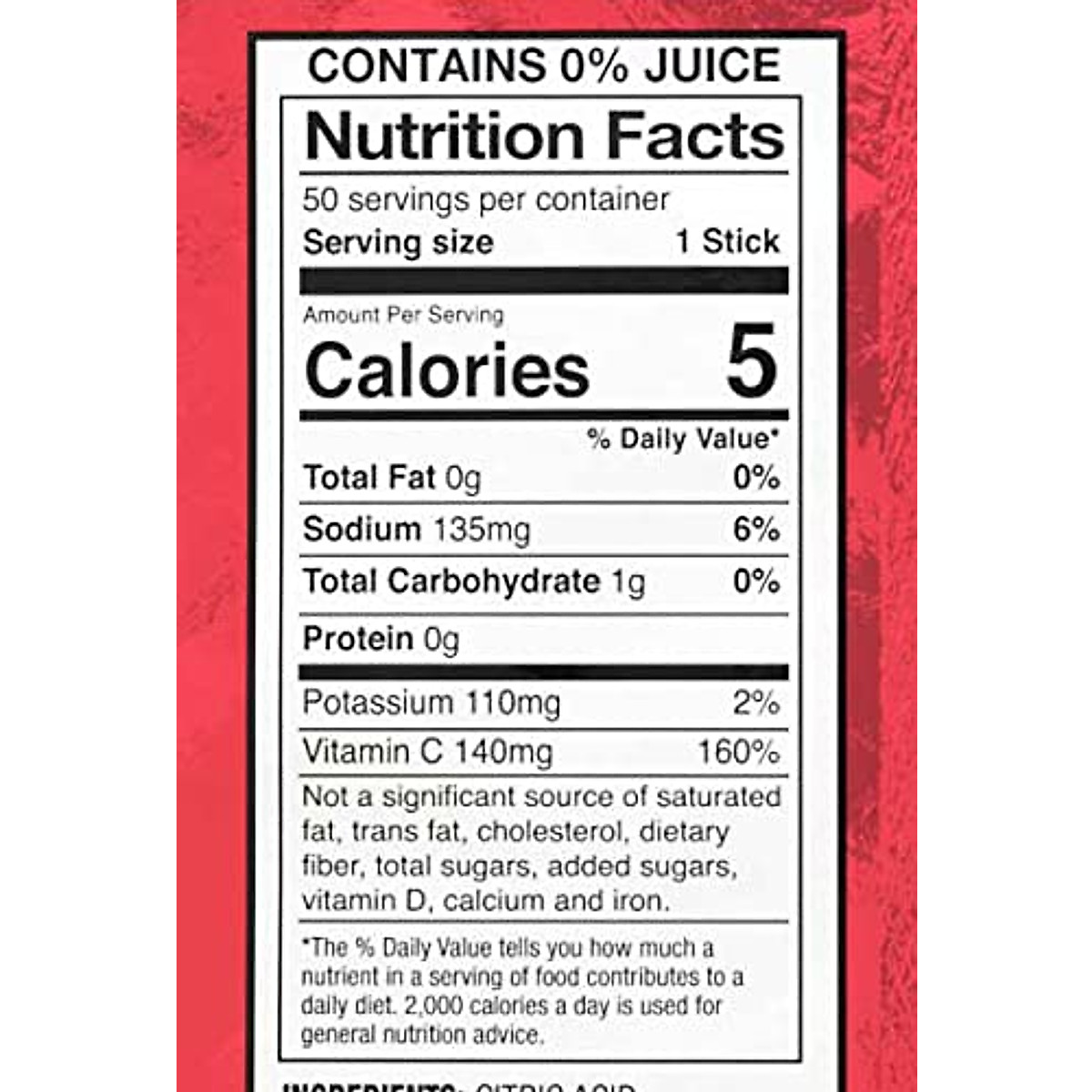 Sqwincher Zero Qwik Stik Sugar Free, Fruit Punch, .11 0z (Pack of 50)