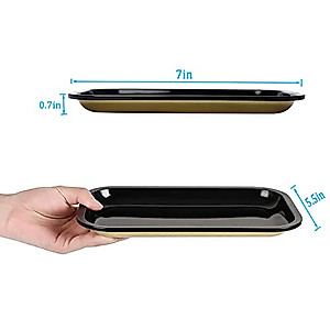 tlhaoa Tray Metal Rolling Tray (Black, 7" x 5.5")