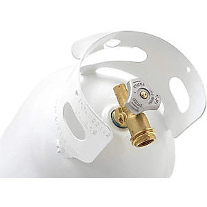 Flame King YSN10LB 10LB Steel Propane Tank Cylinder with Type 1 Overflow Protection Device Valve, for Camping, Fire Pits, Heaters, Grills, Overlanding, White