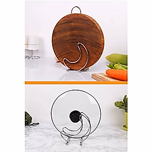 Pan Lid Holder Cover Frame Chopping Board Stand Sitting Kitchen Household 304 Stainless Steel Pot Cover Shelf (Color : Narrow) (Color : Widened)