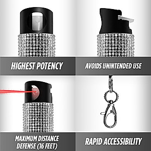 Guard Dog Security Bling it On Pepper Spray, Keychain with Safety Twist Top, Mini and Easy Carry, Lightweight and Fashionable, Maximum Police Strength OC Spray, 16 Feet Range, 0.5 fl oz