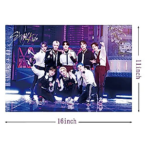 Stray Kids Posters,8 Sheets Stray Kids Wall Poster Room Decoration (16" X 11")(Red)