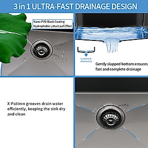 24 Inch Undermount Kitchen Sink, 24x19 Stainless Steel Undermount Workstation Sink 16 Gauge Single Bowl 10 Inch Deep Undermount Sink with Accessories