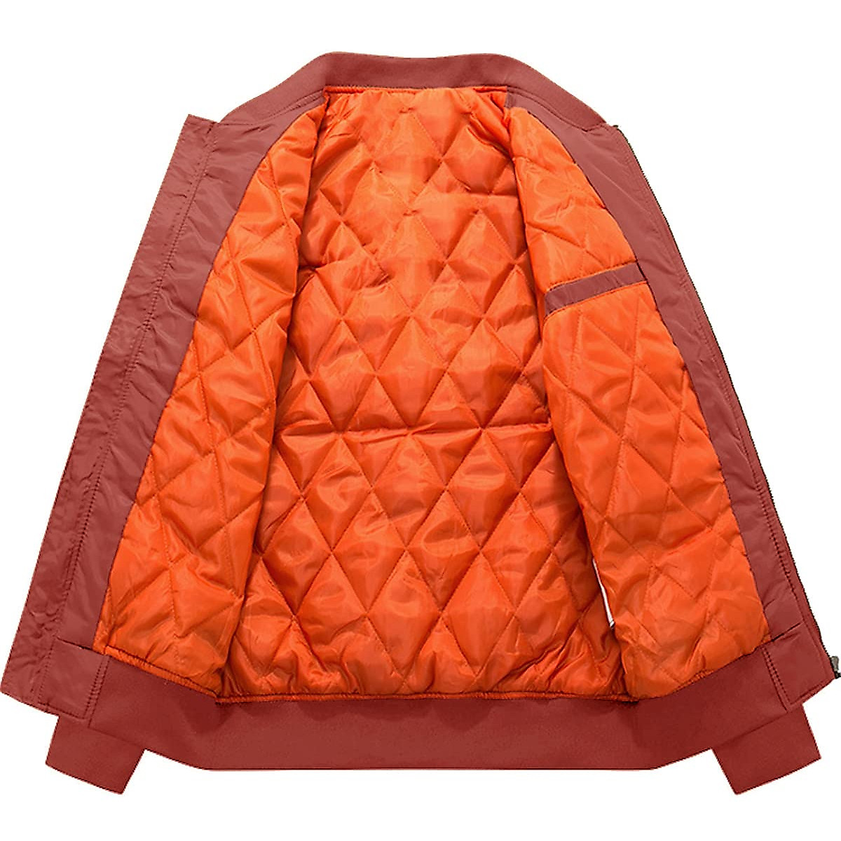 CRYSULLY Men's Tactical Military Cargo Bomber Jacket Softshell Windbreaker Coat Orange Red