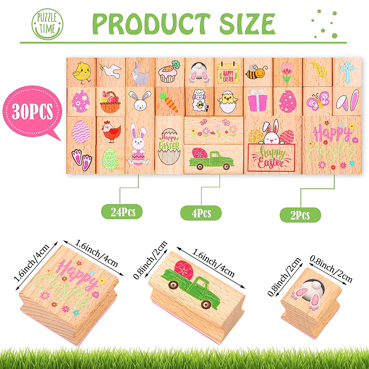 Yexiya 48 Pieces Valentine Stamps Wooden Rubber Stamps with Ink Pad Colored Pencil Ink Pad Coloring Pencil Art Supplies Set for DIY Party Favor Gift(Bunny Style)