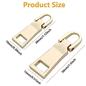 Zipper Pull Replacement,Metal Zipper Handle Mend Fixer Zipper Tab Repair for Luggage Suitcase Bag,Backpack,Jacket Bags,Coat Boots (Gold)