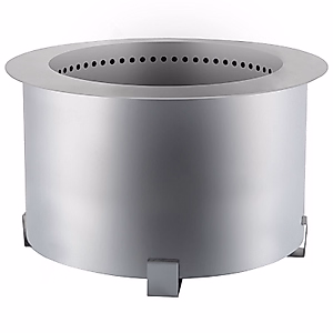 VEVOR Smokeless Fire Pit, 21.5 inch Outer Diameter / 15.6 Inner Diameter Stove Bonfire, Stainless Steel Smokeless Fire Bowl, Portable Wood Burning Fire Pit for Picnic Camping Parties