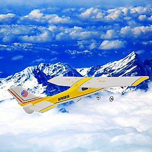 PLRB TOYS RC Plane Remote Control Airplane 2.4Ghz 2 Channels RTF Radio Control Cessna Aircraft with 3-Axis Gyro for Beginner Easy to Fly EPP Foam Glider Toys (Two Batteries)