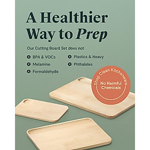 Caraway Cutting Board - Medium (14 x 10”) - Double Sided Wood Cutting Board - Made From FSC-Certified Birch Wood - Food-Safe Mineral Oil & Wax Finish