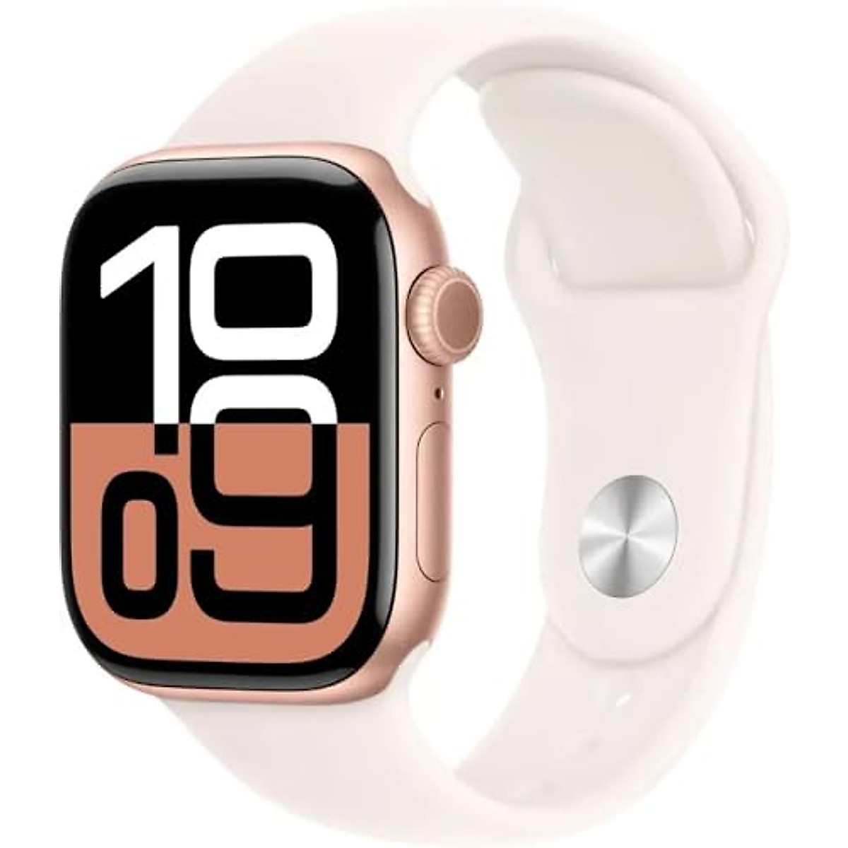 Apple Watch Series 10 [GPS + Cellular, 42mm] - Rose Gold Aluminum Case with Light Blush Sport Band, S/M (Renewed)