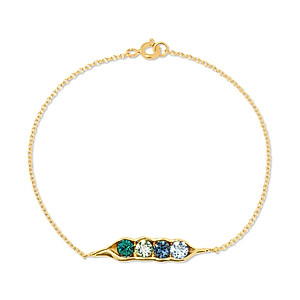 EVE'S ADDICTION 4 Peas in a Pod Birthstone Bracelet - Gold Personalized Birthstone Bracelet - Birthstone Jewelry - Mother's Bracelet Gift for Mom - Gifts for Mom