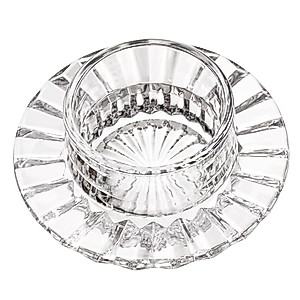 Frcctre 2 Pack Glass Butter Dish, Small Round Glass Butter Keeper with Dome Lid and Handle, Clear Butter Serving Dish Decorative Crystal Butter Container Butter Cloche for Candy, Dessert, Jam